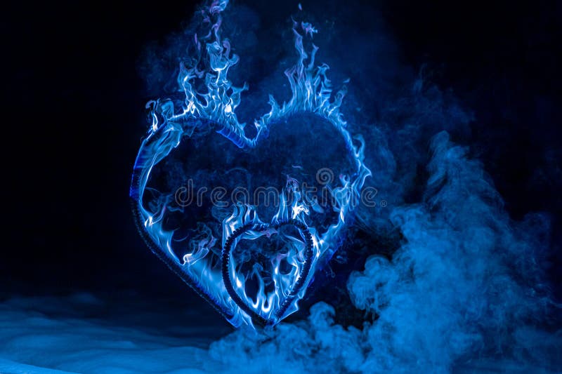 Flame Heart for Valentine Day Stock Image - Image of underwater, purple ...