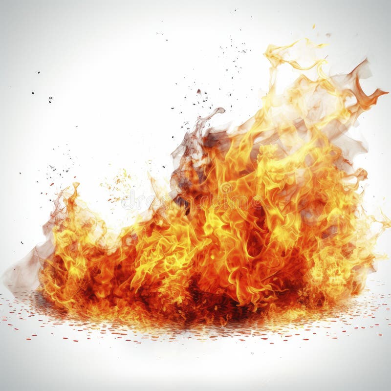 Flame Heat Fire Isolated on White Background. Burning Fires of Flames ...