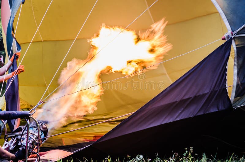 Burning Flame from a Hot Air Balloon Stock Photo - Image of light ...