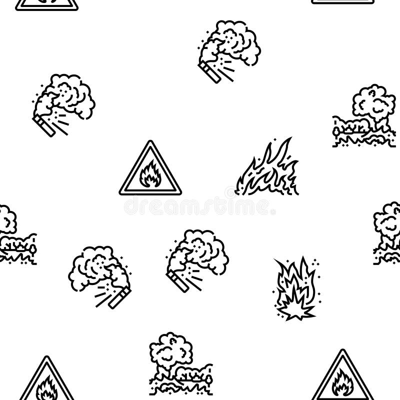 Flame Hot Fire Burn Bonfire Heat Vector Seamless Pattern Stock Vector ...