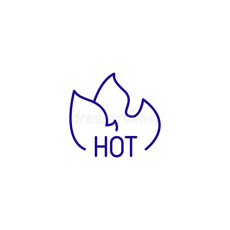 Flame Hot Fire Burn Line Icon. Ignite Burning Bonfire Stock Vector ...