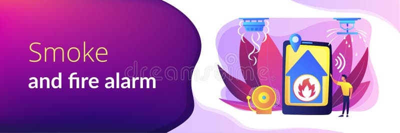 Fire Alarm System Concept Banner Header. Stock Vector - Illustration of ...