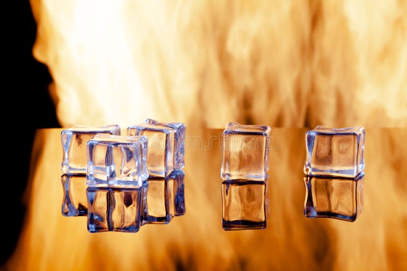 Flame and Ice, Concept, Place Under the Text Stock Photo - Image of ...