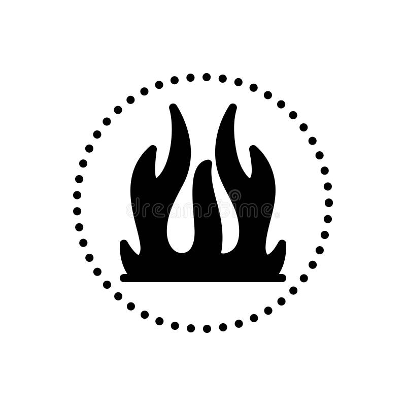 Black Solid Icon for Flame, Fire and Heat Stock Vector - Illustration ...