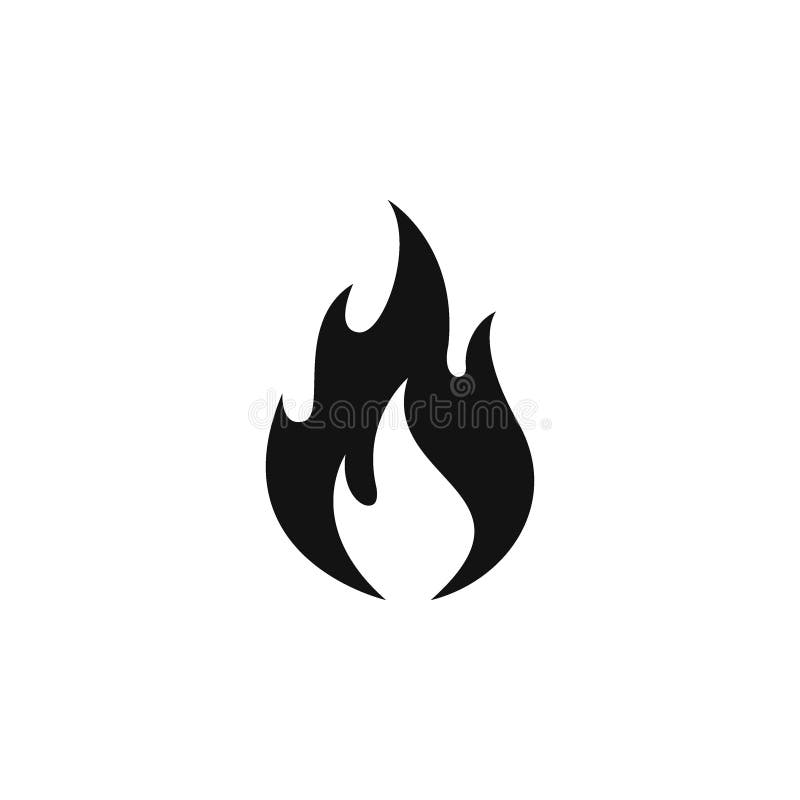 Flame Icon Logo Flat Vector Illustration Stock Vector - Illustration of ...
