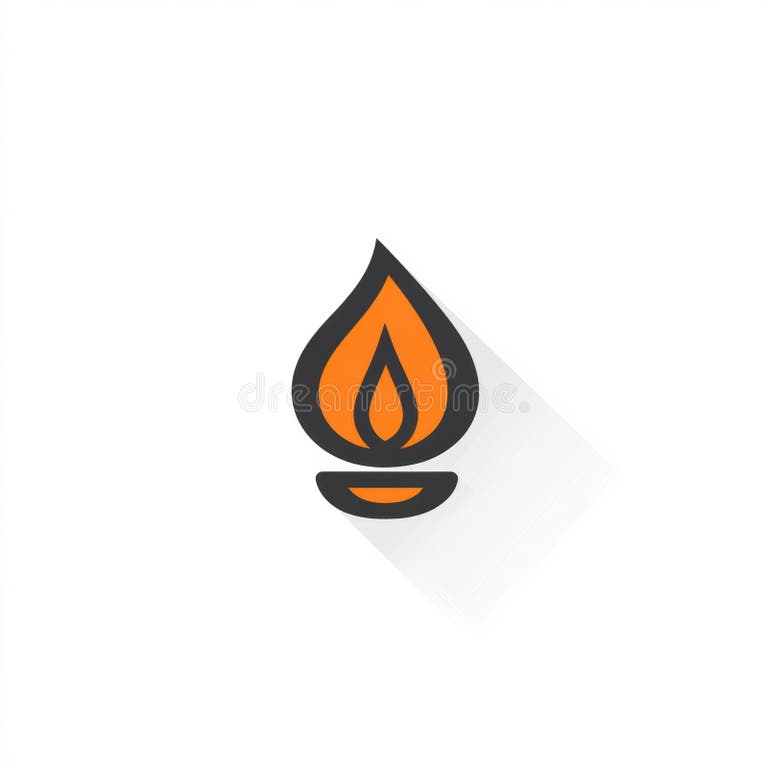 Flame Icon Representing Light and Warmth in Digital Design and Creative ...