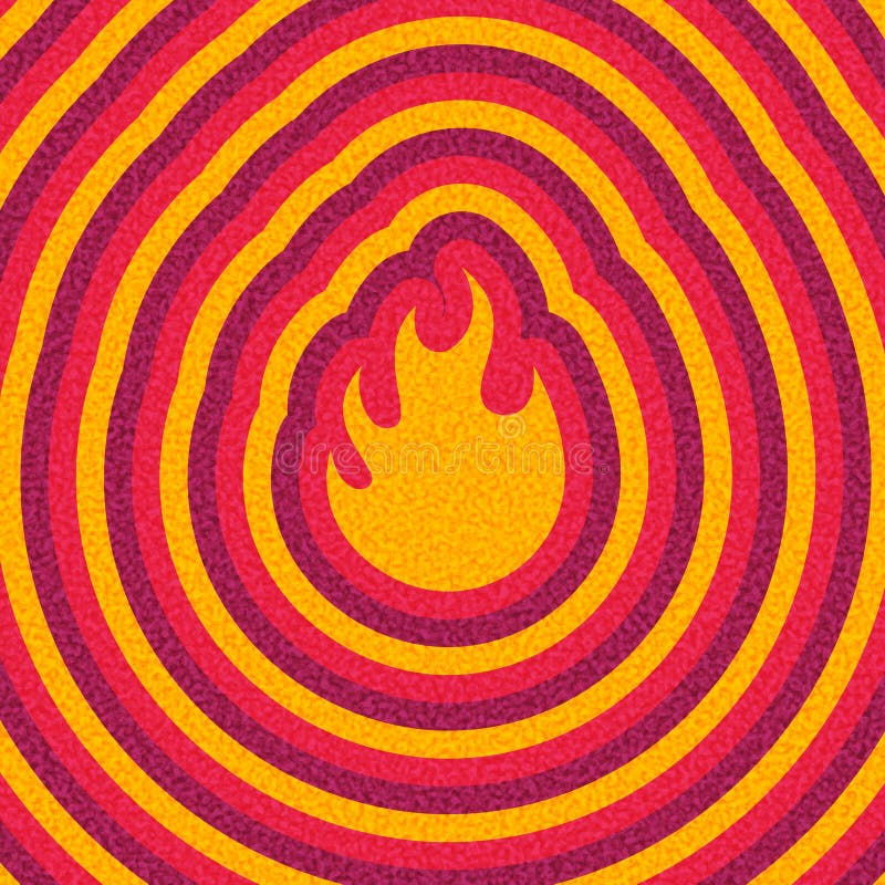 Flame Icon with Ripple Effect Stock Vector - Illustration of bright ...