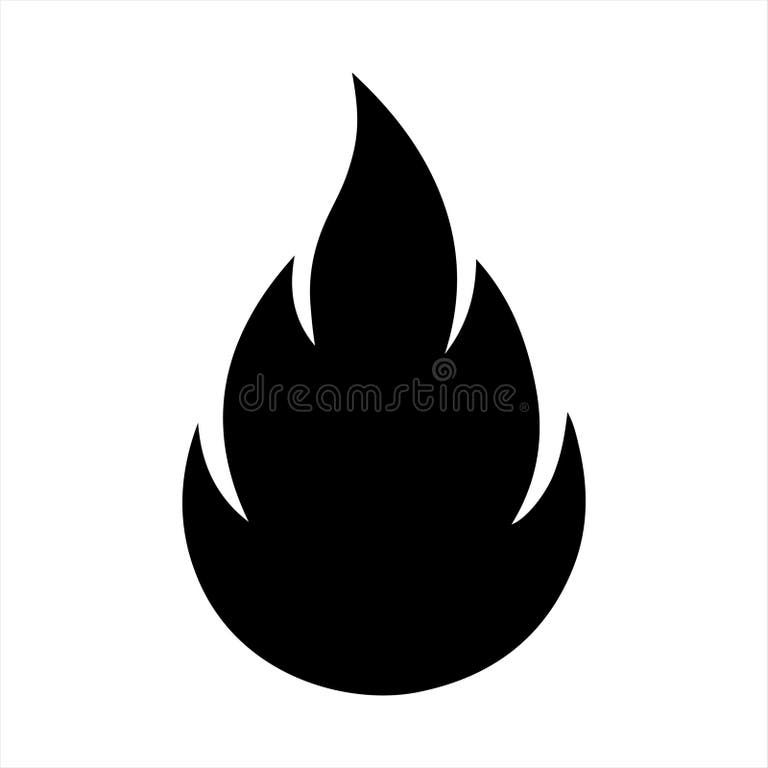 A Flame Icon Silhouette Refers To a Simple, Often Stylized ...