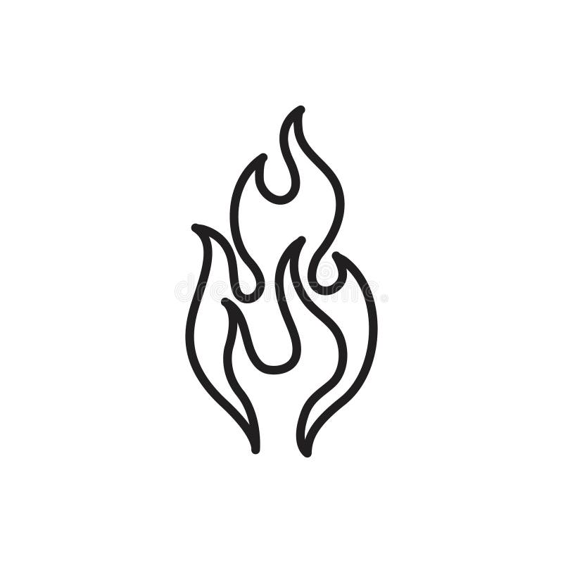 Flame Icon Thin Line Flat Illustration Stock Illustration ...