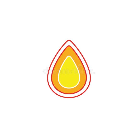 Flame Icon, Yellow and Orange Drop Shape on White Stock Illustration ...