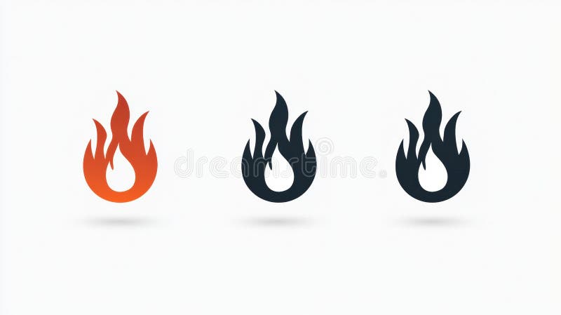 Flame Icons in Various Colors Showcasing Vibrant Fire Elements on a ...