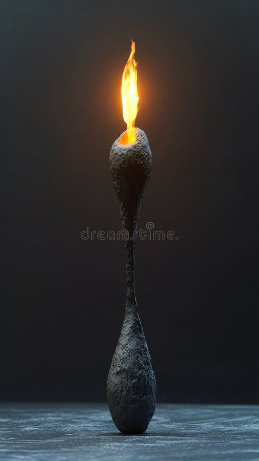 Flame Illuminated Matchstick Against Dark Background Creates Striking ...