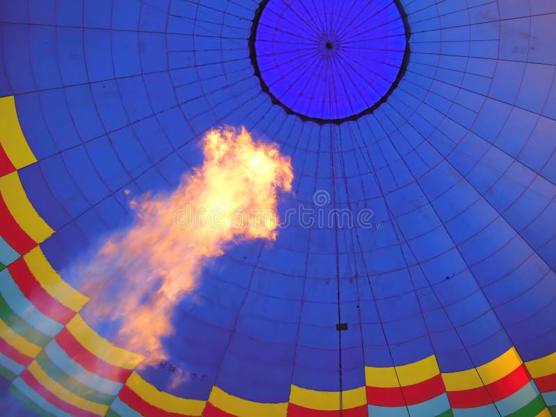 Flame Inside Hot Air Balloon Stock Image - Image of flight, heating ...