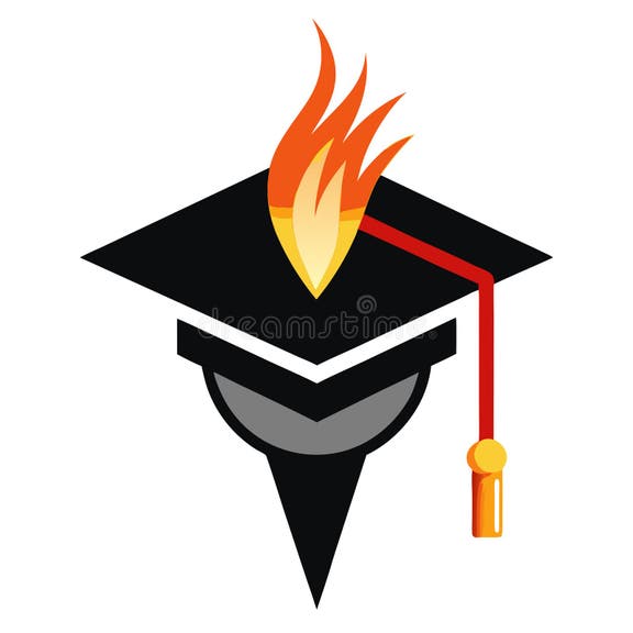 Flame of Knowledge: Graduation Cap with Fire for Passionate Learning ...