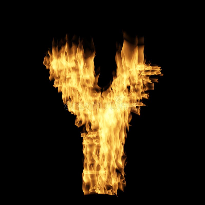 Flame Y Letter Logo Design Icon with Orange Yellow Colors and Flames ...