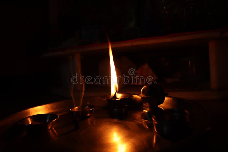 Flame Light Prayer Devotional Dark Background Stock Image - Image of ...