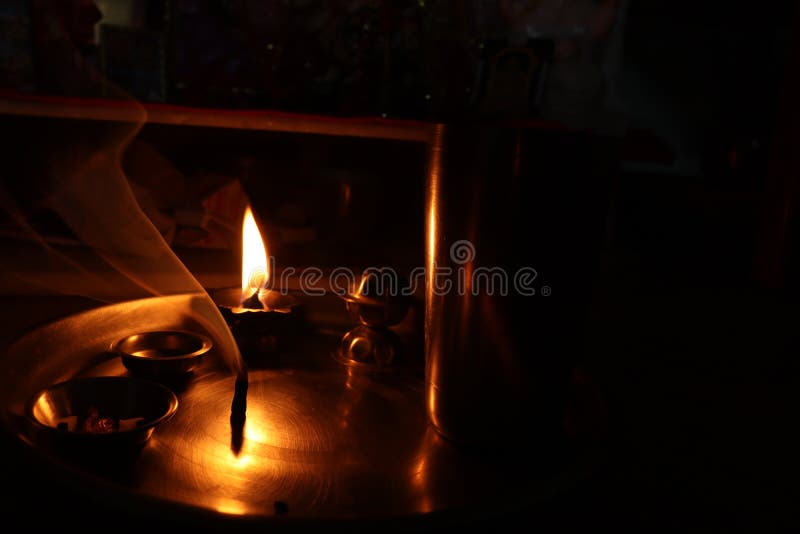 Flame Light Prayer Devotional Dark Background Stock Image - Image of ...