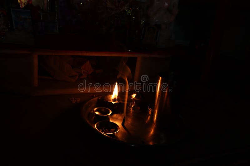 Flame Light Prayer Devotional Dark Background Stock Image - Image of ...