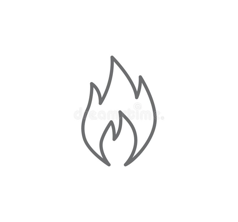 Flame Line Icon stock vector. Illustration of sign, avoid - 311190786