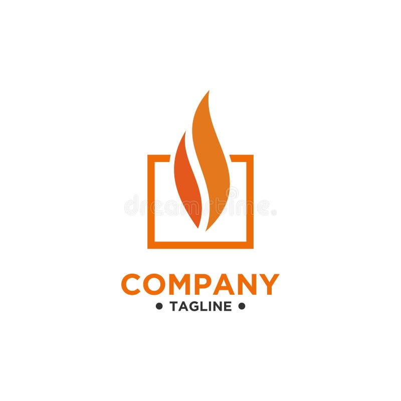Flame Logo Design Simple Minimalist Style Stock Vector - Illustration ...