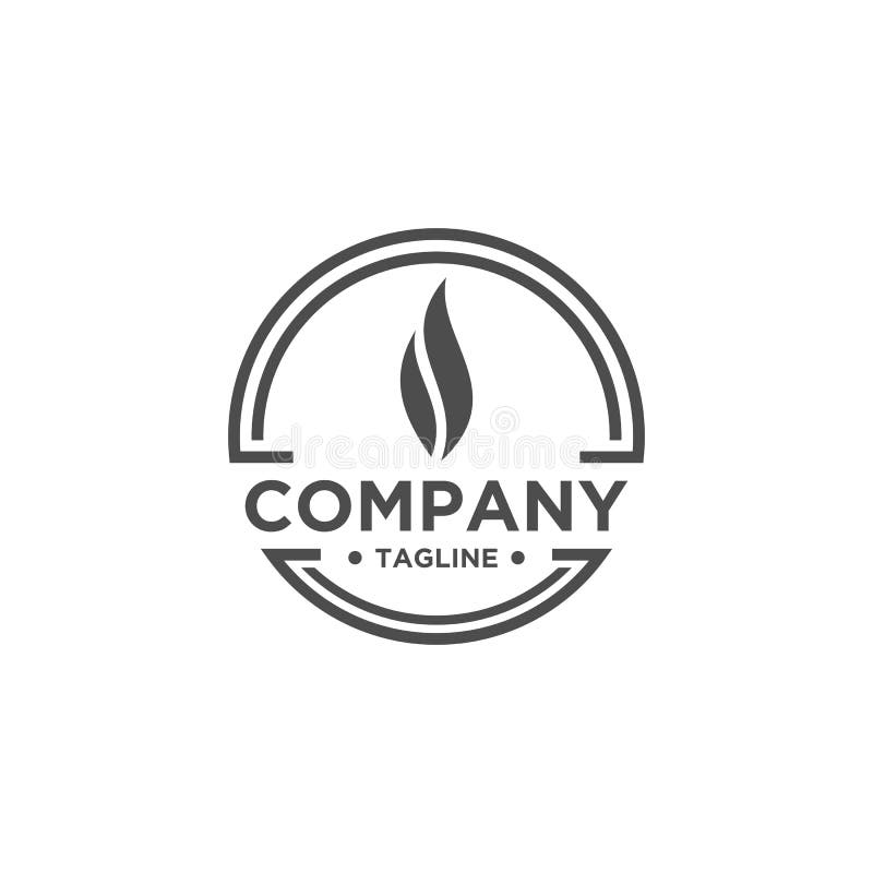 Flame Logo Design Simple Minimalist Style Stock Vector - Illustration ...