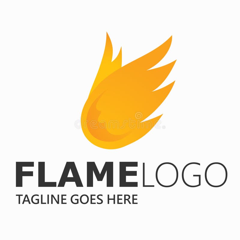Flame Logo. Stylized Fire Wings. Abstract Minimalistic Fire Logo with ...