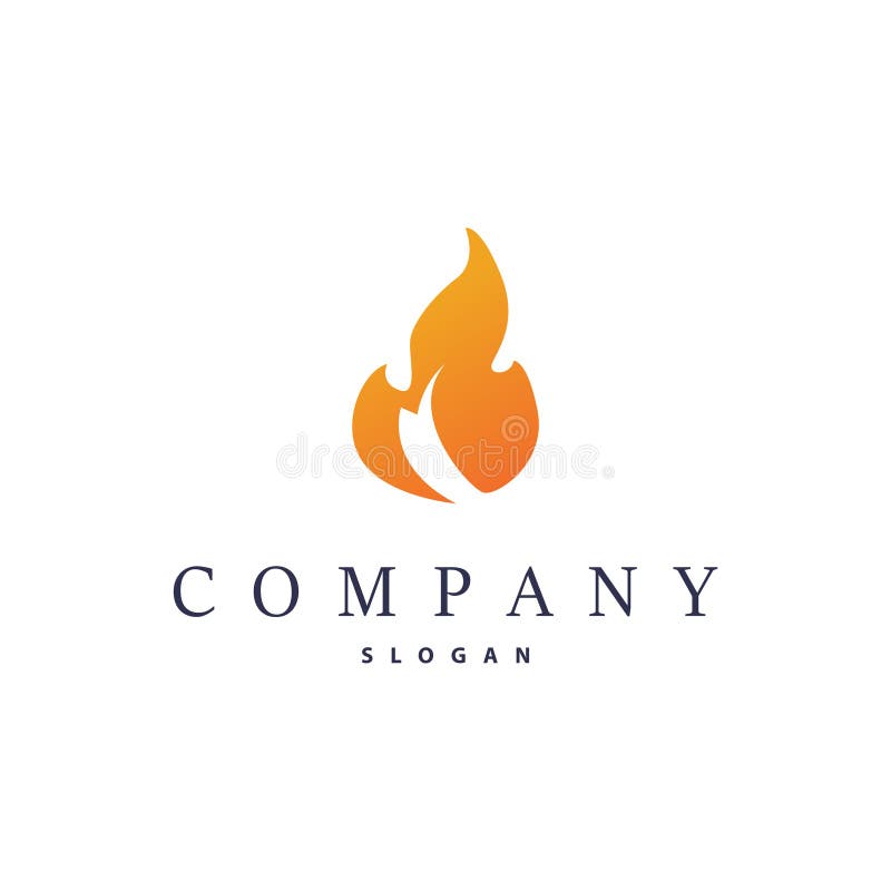 Flame Logo Symbol Burning Fire Design with Simple Minimalist Concept ...