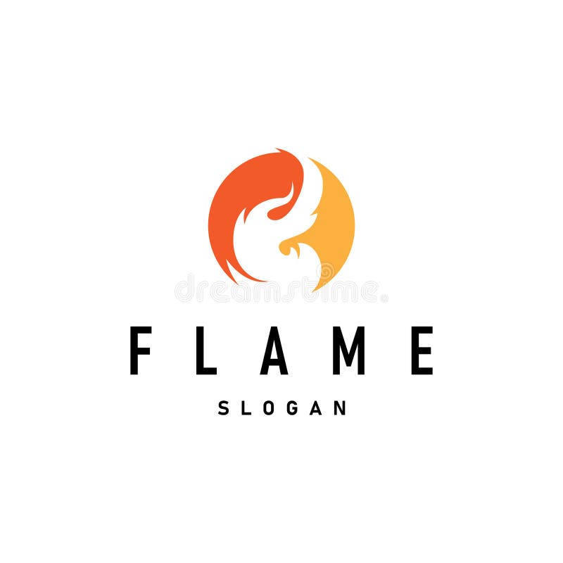 Flame Logo Symbol Burning Fire Design with Simple Minimalist Concept ...