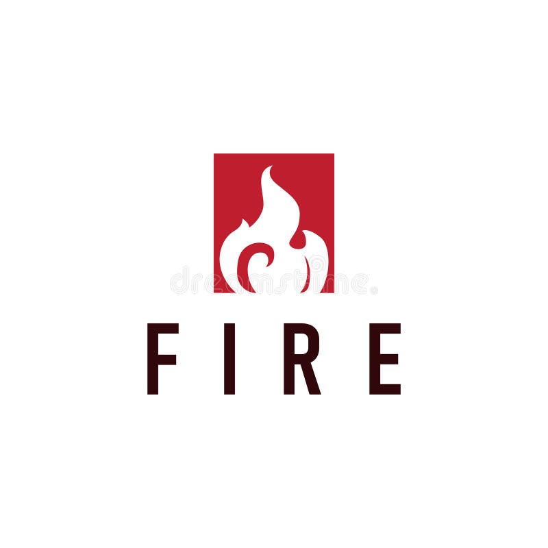 Flame Logo Symbol Burning Fire Design with Simple Minimalist Concept ...