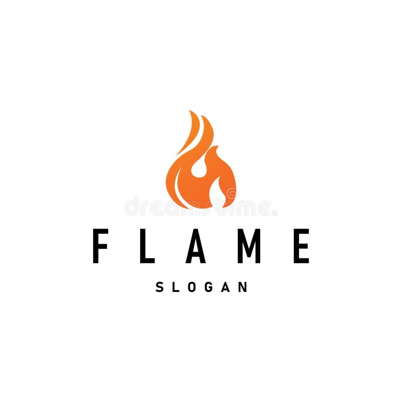 Flame Logo Symbol Burning Fire Design with Simple Minimalist Concept ...