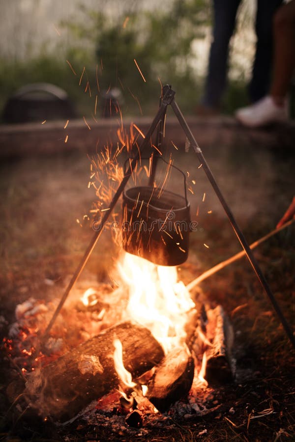 The Flame of Love. Bonfire into a Blaze Stock Image - Image of burnt ...