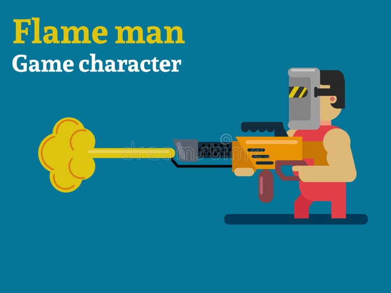 Flame Man. 2D Game Character. Vector Illustration Stock Vector ...