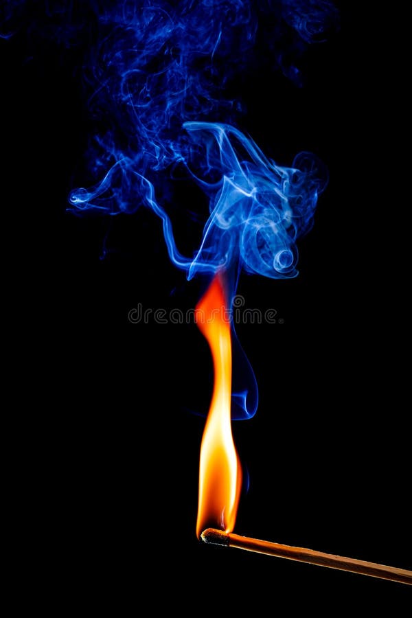 Flame of a Matchstick on Black Background Stock Photo - Image of glow ...