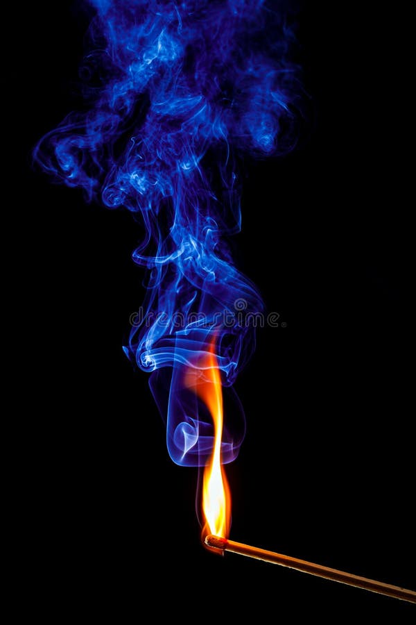 Flame of a Matchstick on Black Background Stock Photo - Image of glow ...