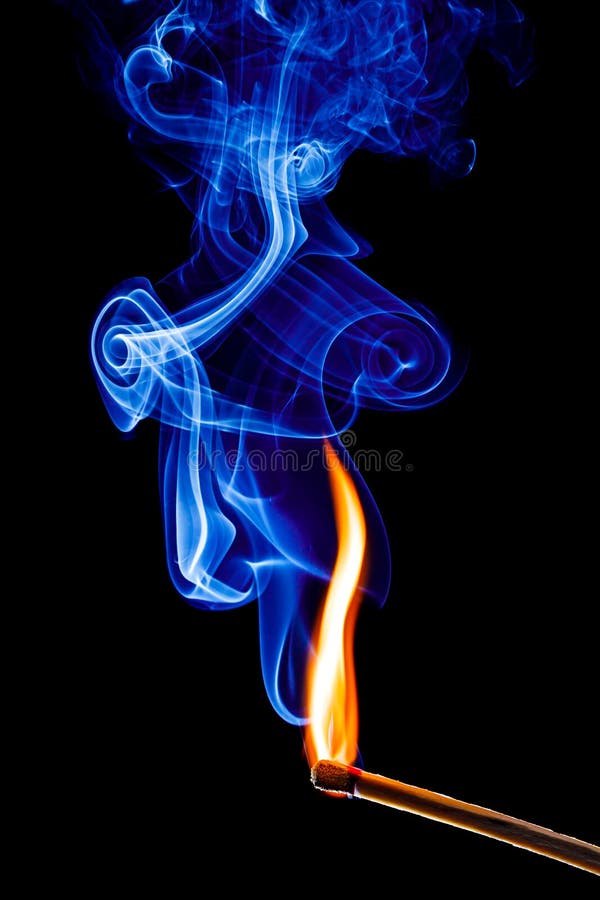 Flame of a Matchstick on Black Background Stock Photo - Image of glow ...