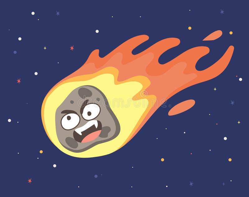 Flame Meteorite Asteroid Vector Illustration Stock Vector ...