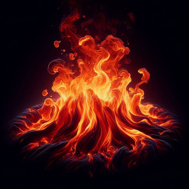 A Flame that Mimics the Slow Molten Flow of Lava with a Deep Gl Stock ...