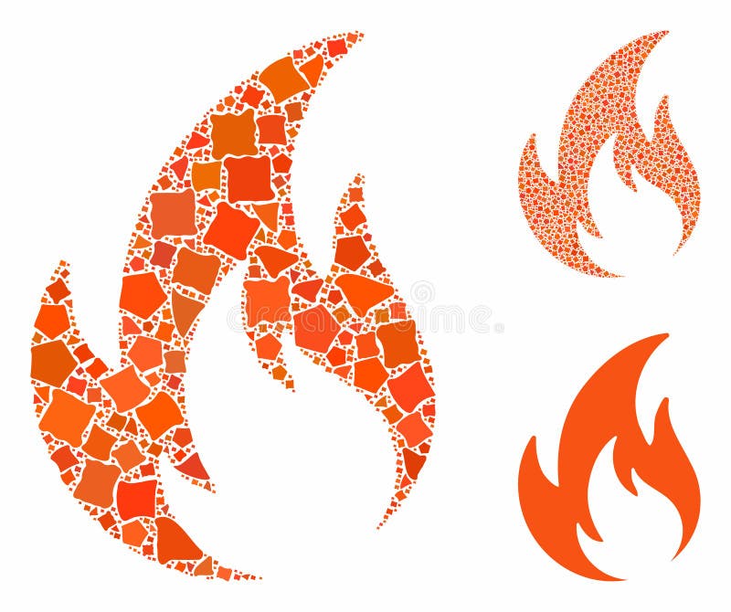 Flame Mosaic Icon of Raggy Items Stock Illustration - Illustration of ...
