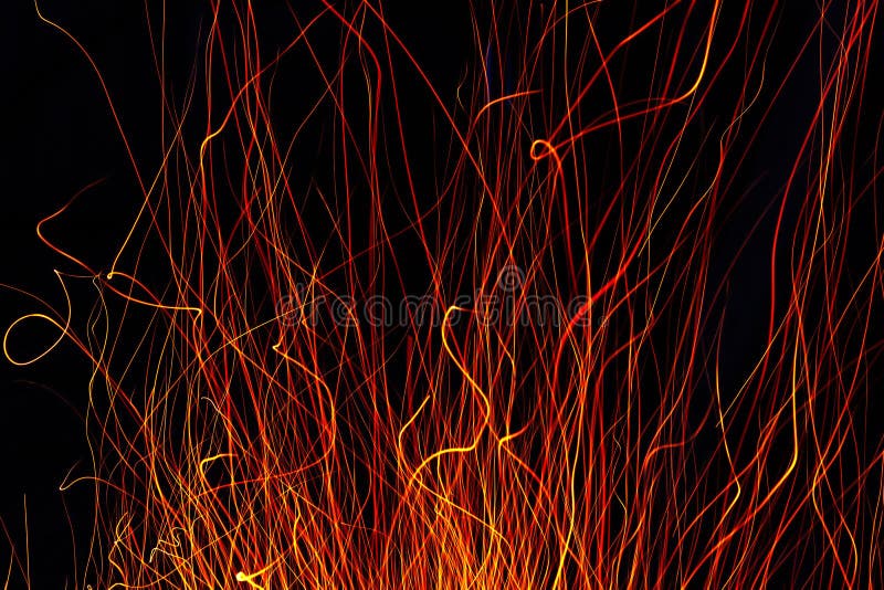 Fire In The Dark. A Long Flame Of Red Color Stock Photo - Image of ...