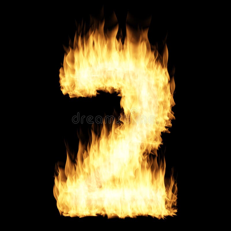 Number two in fiery red stock illustration. Illustration of mathematics ...