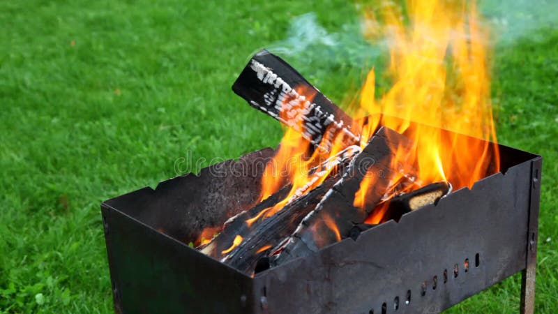 Flame Over Grill Standing in the Stock Video - Video of barbeque, roast ...