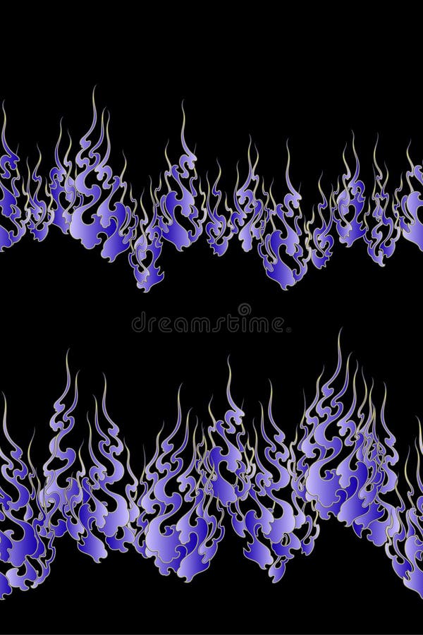 Flame Patterns Drawn Using Traditional Japanese Techniques, Stock ...