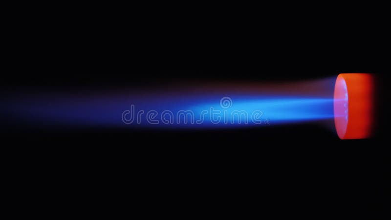 Side View, a Nozzle with a Jet of Blue Flame Stock Footage - Video of ...