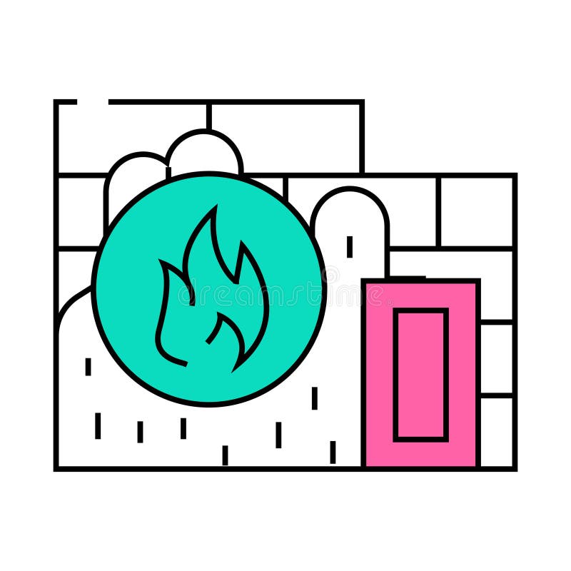 Flame Proof Building Material Icon Color Illustration Stock Vector ...