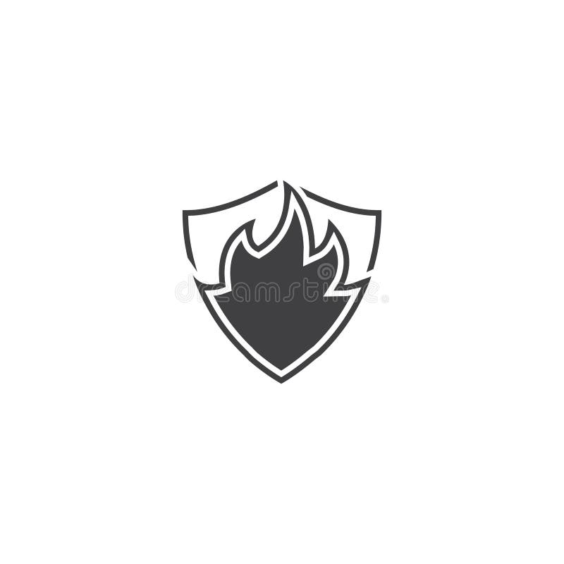Flame Protection, Fire Shield. Vector Logo Icon Template Stock Vector ...