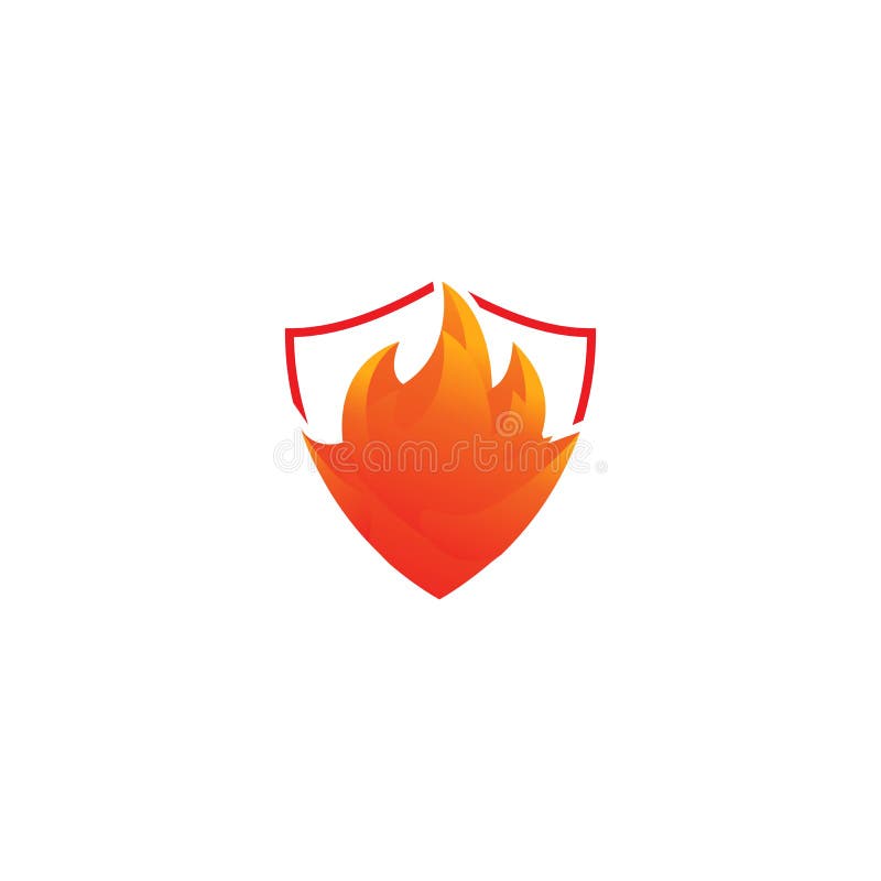 Flame Protection, Fire Shield. Vector Logo Icon Template Stock Vector ...