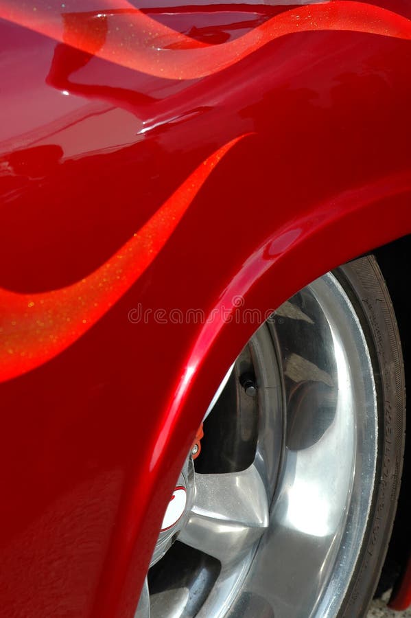 Flame red custom car stock image. Image of flames, colourful - 1315717