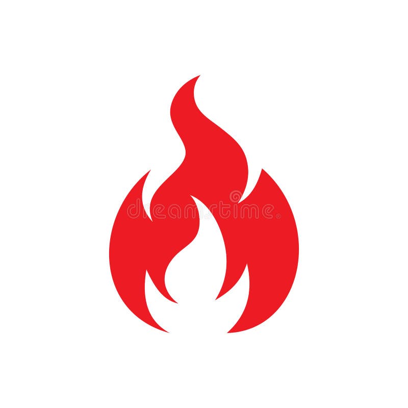 Flame Red Icon Design. Fire Logo Sign Stock Vector - Illustration of ...