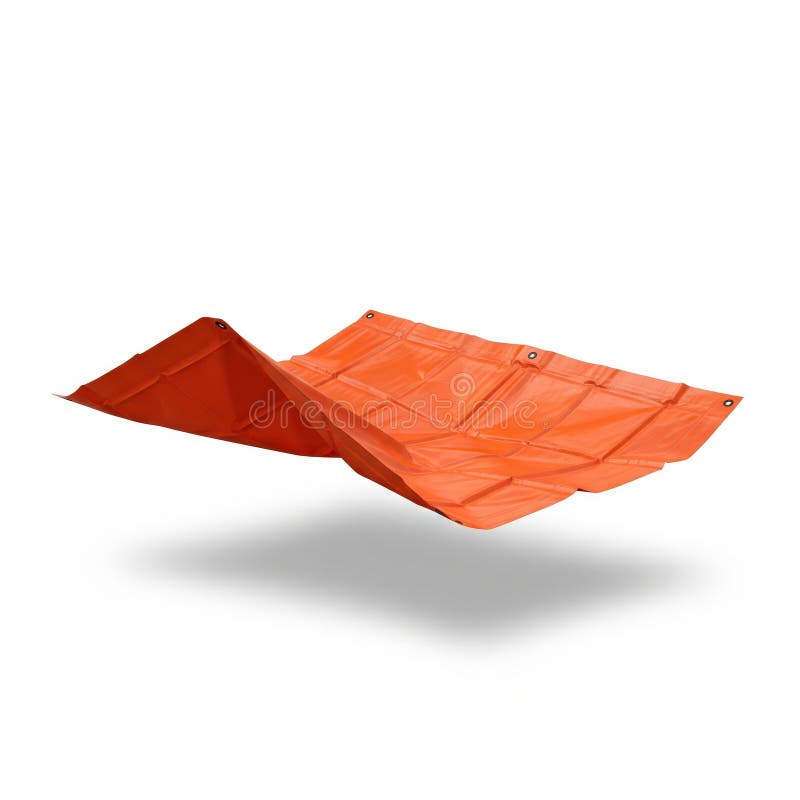 Flame-resistant Emergency Tarp (orange) on a Solid White Background ...