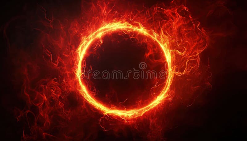 Flame Ring Fire Circle stock photo. Image of fiery, border - 392469728
